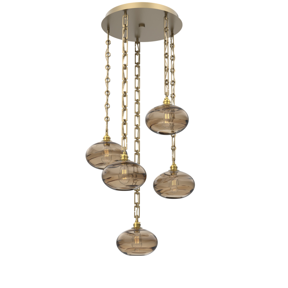 Coppa Round 5pc Multi-Pendant with Chain : 12G2P5Y | The Lite House