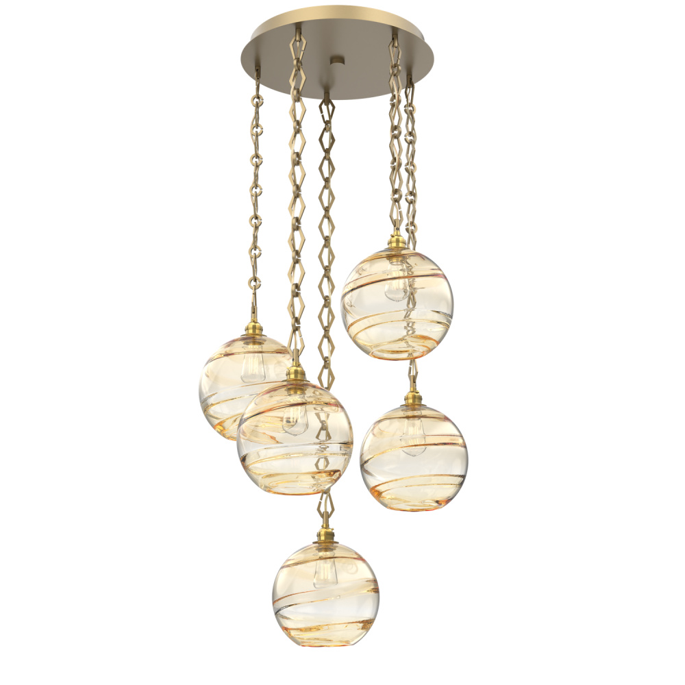 Terra Round 5pc Multi-Pendant with Chain : 12G5K1T | The Lite House