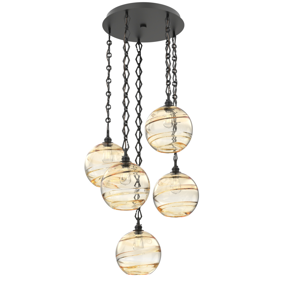 Terra Round 5pc Multi-Pendant with Chain : 12G5K25 : Matte Black ...