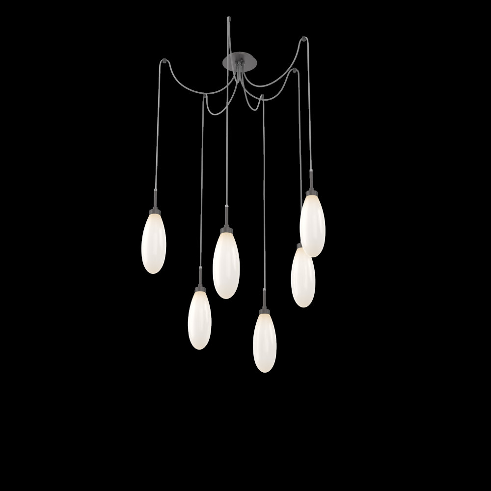 Fiori Round 6pc Swag Multi-Pendant : 125298D : Graphite | The Lite House