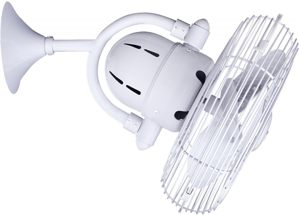 Kaye - Oscillating Wall Fan - Gloss White Finish - Metal Wood Blades ...